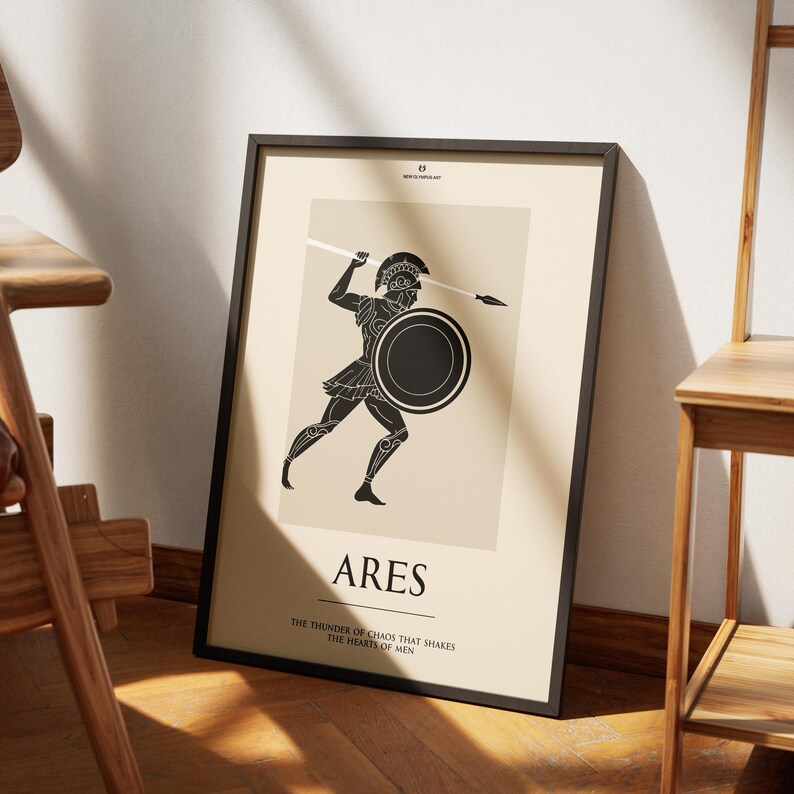 Greek God Ares Art Printable, Greek Mythology Art, Neutral Wall Art ...
