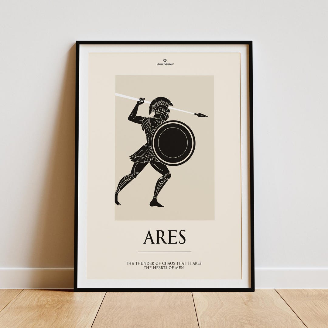 Greek God Ares Art Printable, Greek Mythology Art, Neutral Wall Art ...