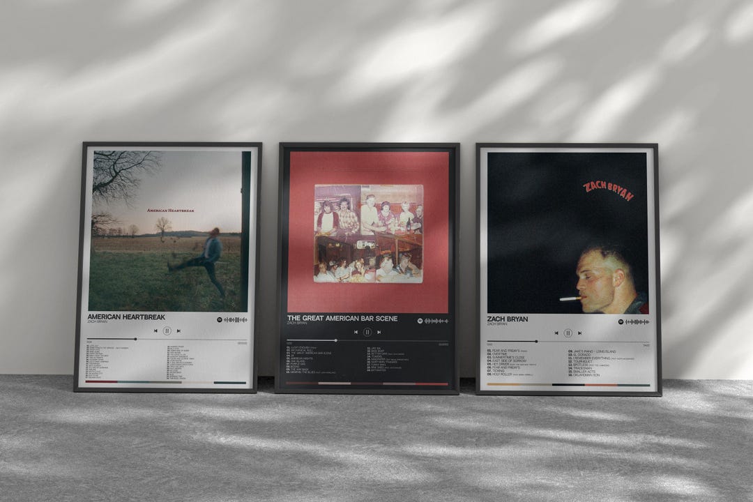 Zach Bryan Wall Art Set, Printable Wall Art, Zach Bryan Modern Home ...