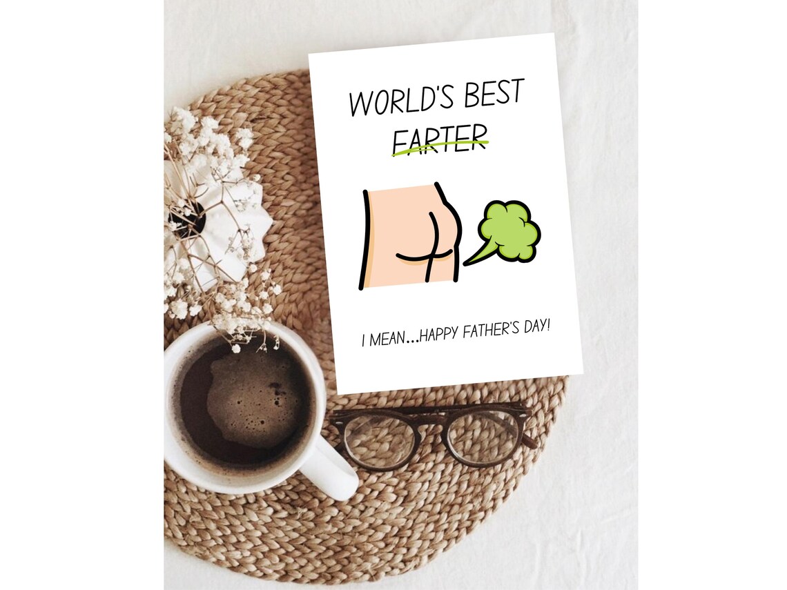 World's Best Farter Funny Dad Printable Card Fathers Day Gift | Rude ...