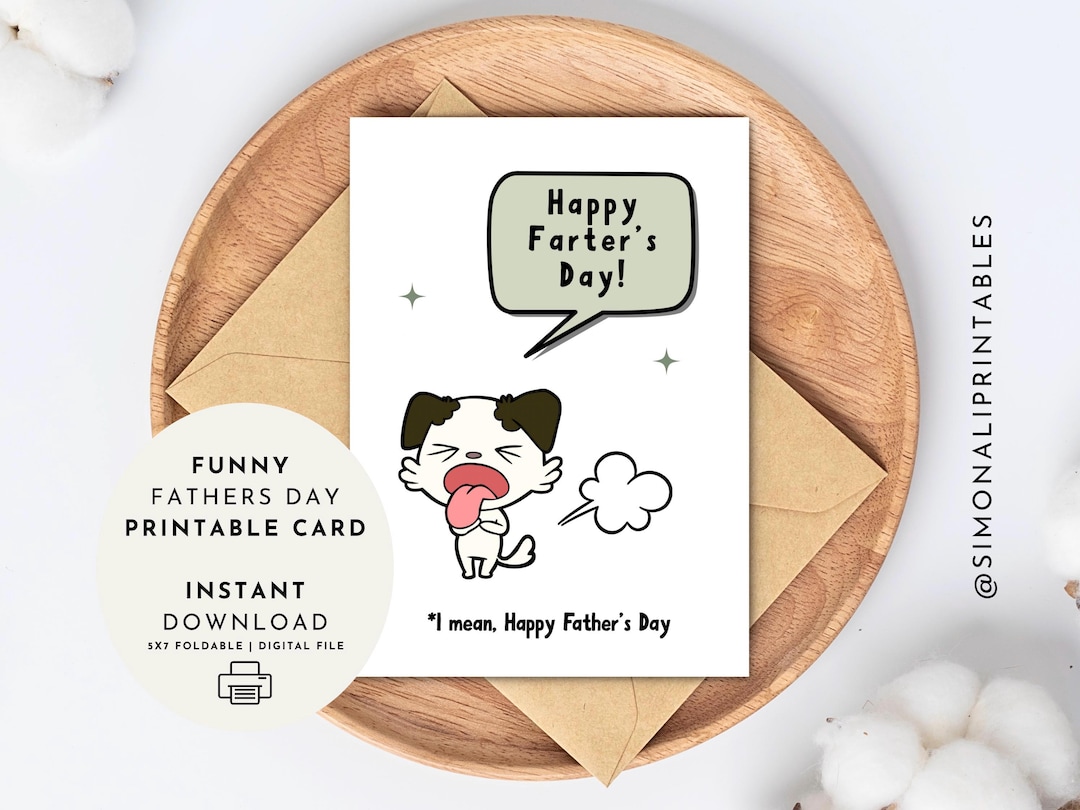 Funny Father’s Day Card Printable – Happy Farter’s Day From Kids – Cute ...