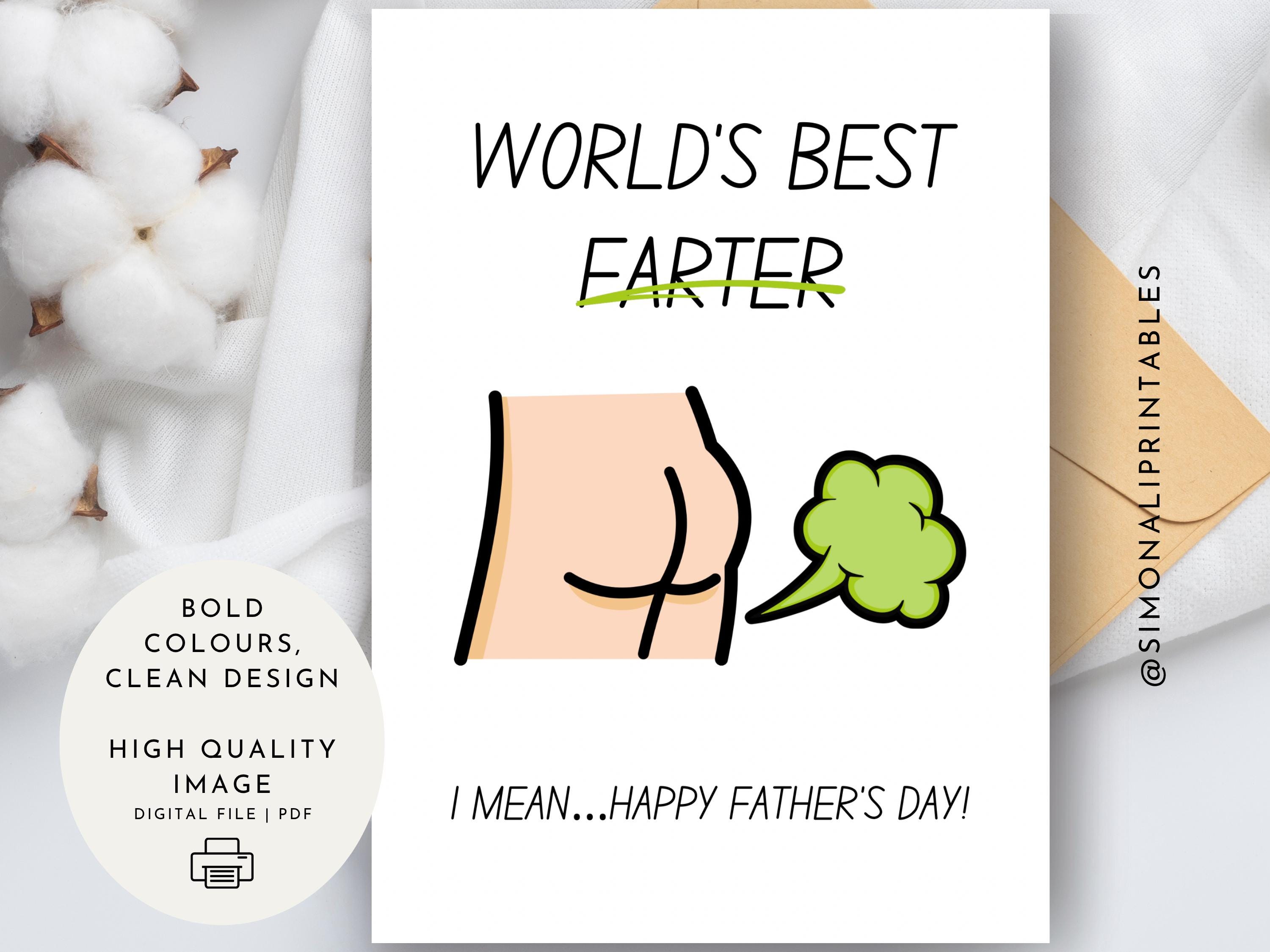 World's Best Farter Funny Dad Printable Card Fathers Day Gift | Rude ...
