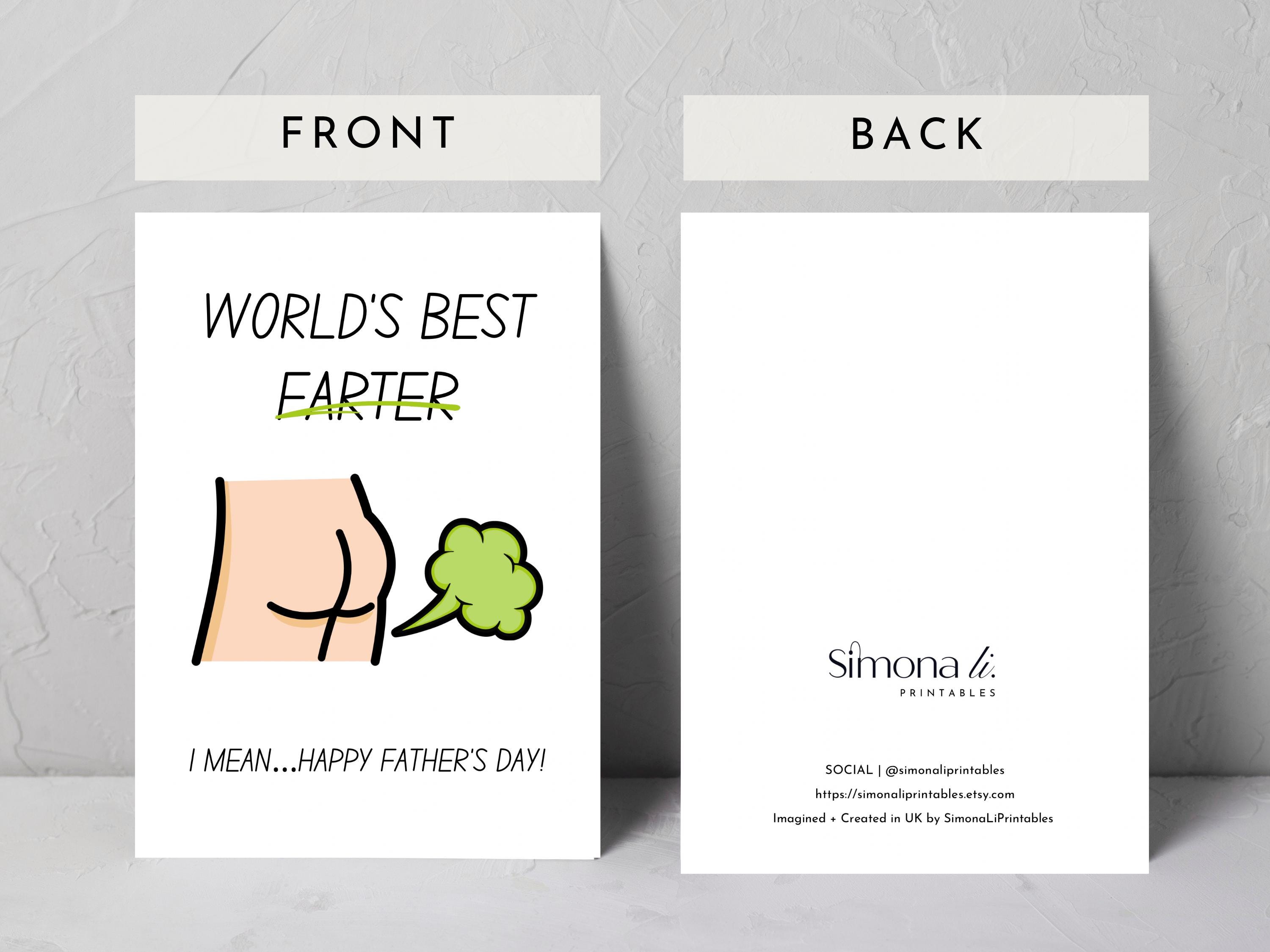 World's Best Farter Funny Dad Printable Card Fathers Day Gift | Rude ...