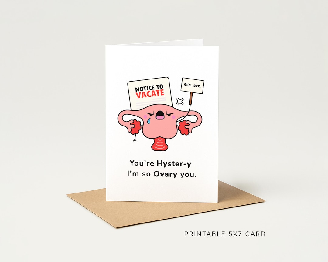 Funny Hysterectomy Card Printable | Endometriosis Surgery Gift ...