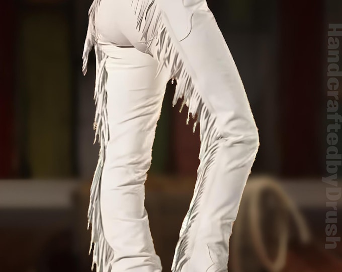 Handmade Cowgirl Chap Buck Skin Suede Leather Pant Rodeo Chap Western ...