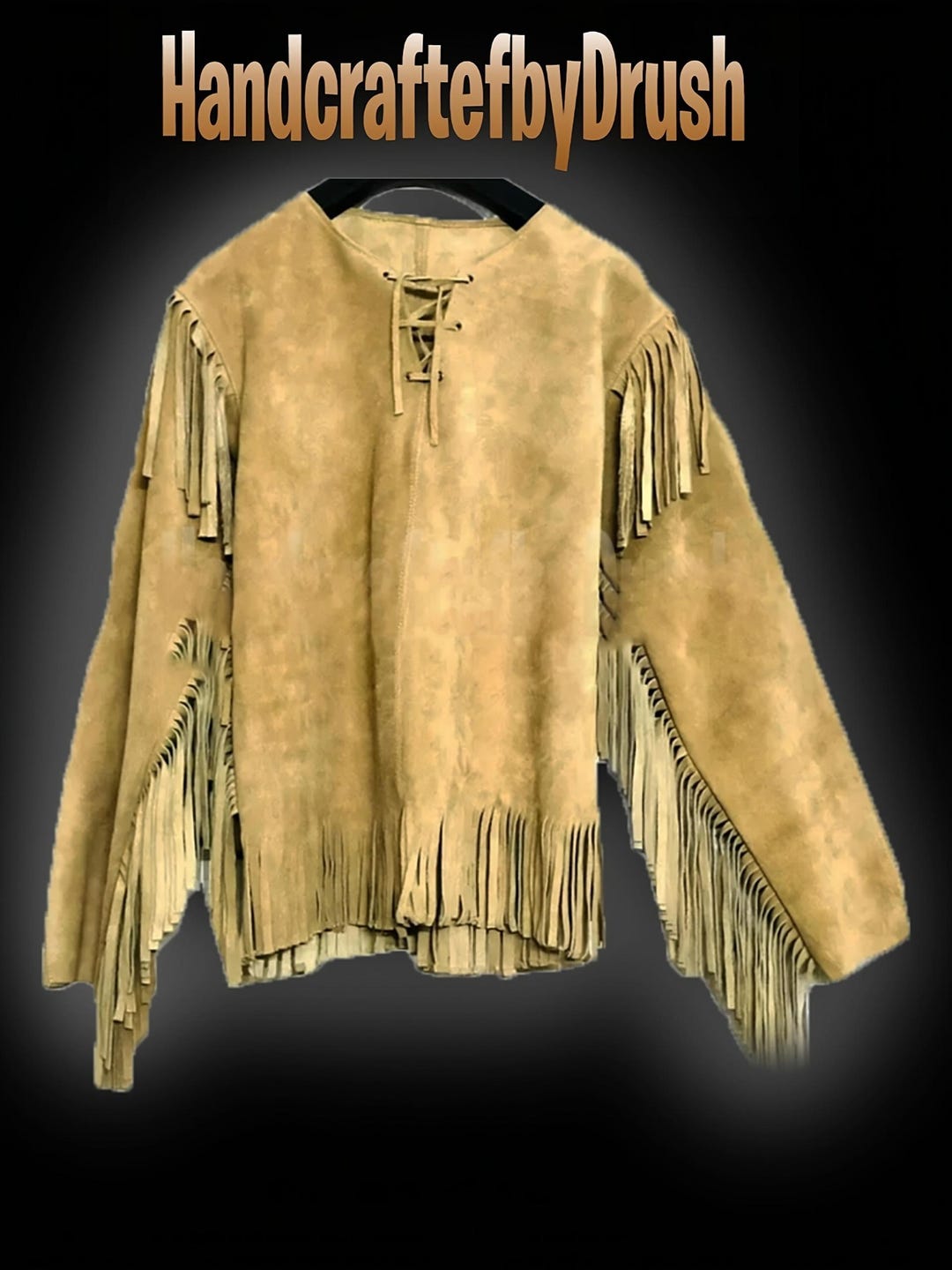 Men's Cowboy Buckskin Leather Jacket With Fringes, Traditional Brown ...