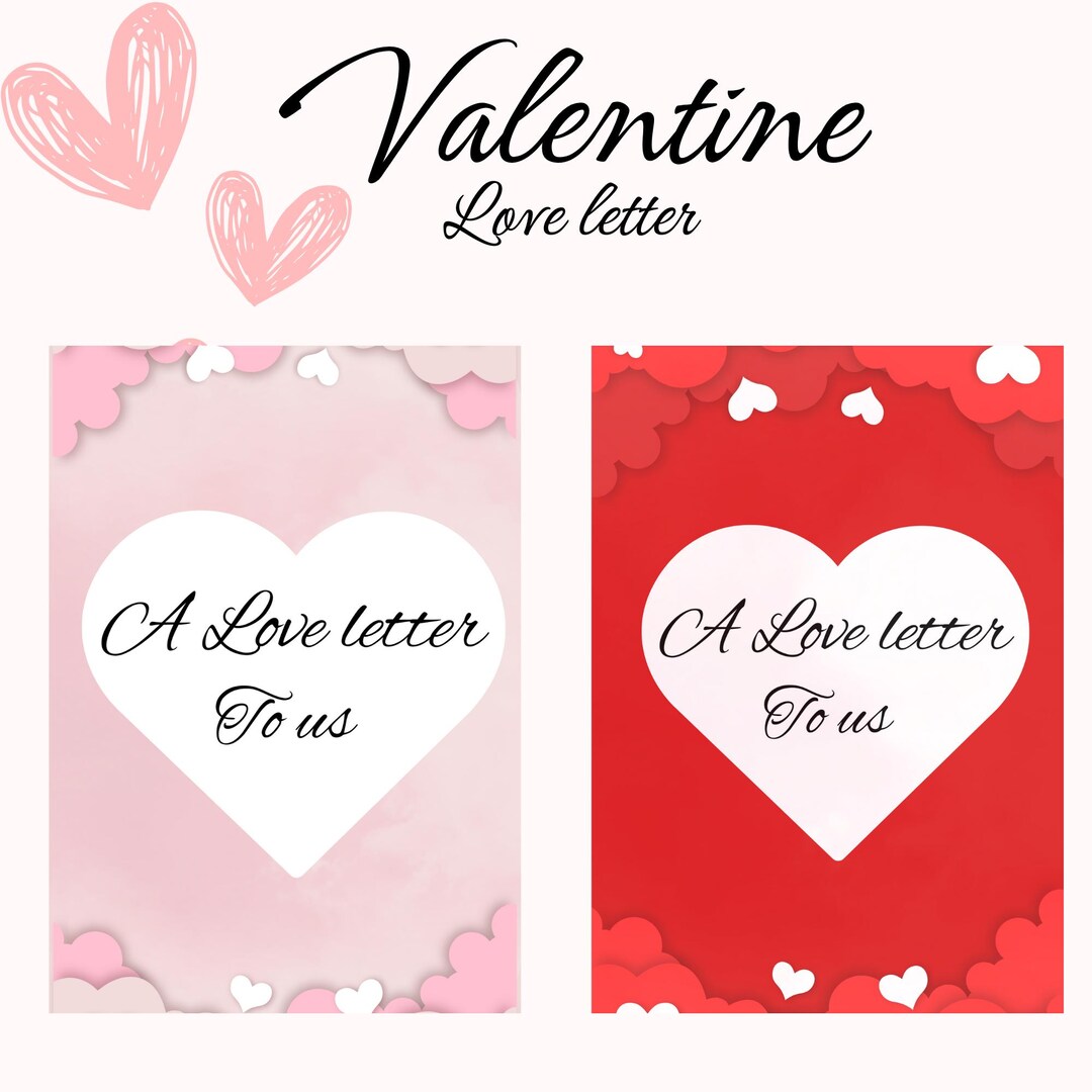 Personalized Love Letter to Us | Printable Valentine Card | Pink, Red ...