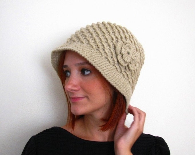 Cream Flowery Beret - Etsy