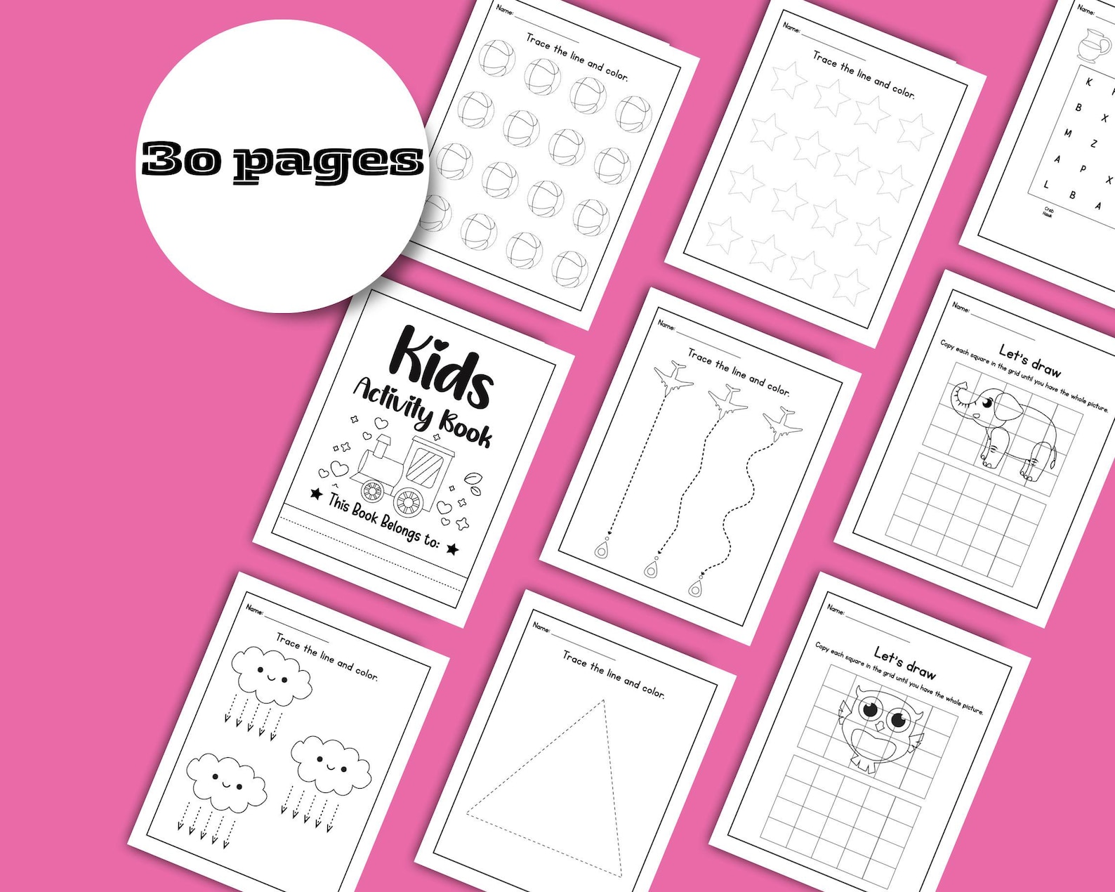 30-page Kids Activity Pages | Printable Children's Worksheets ...