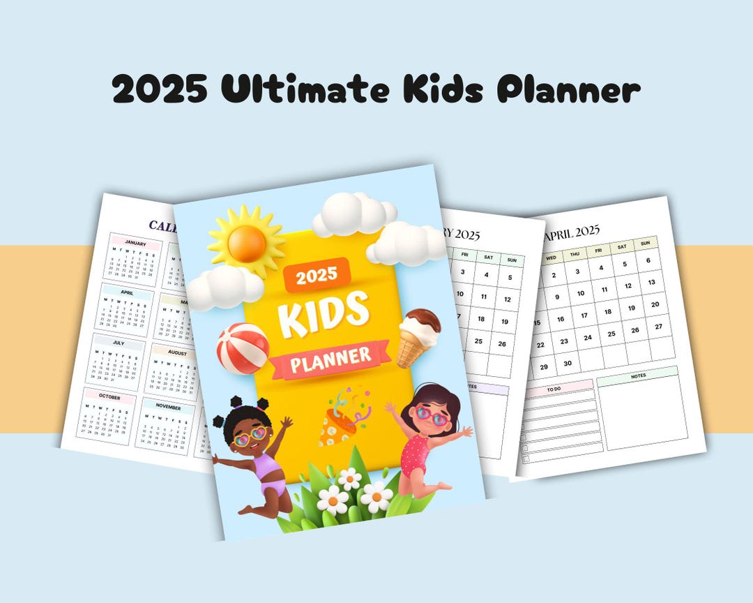 2025 Kids Planner: Printable Daily, Weekly, Monthly Schedules (PDF) - Etsy