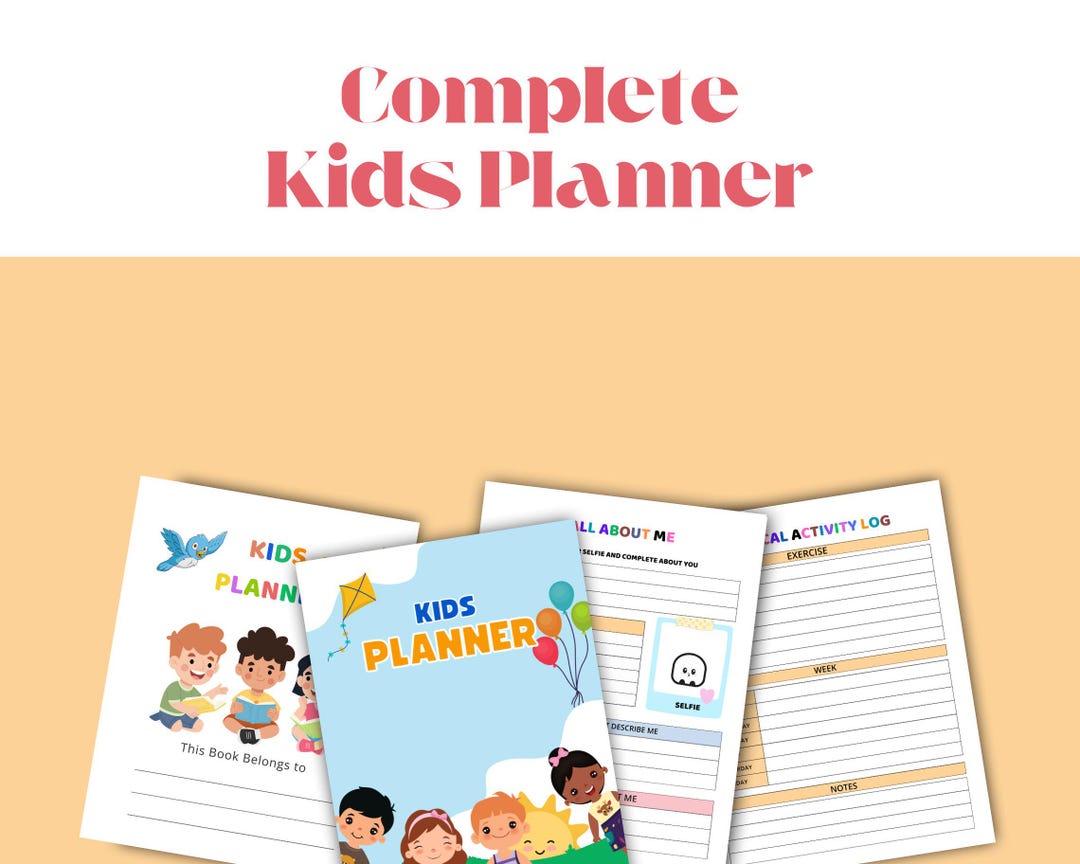 Printable Kids Planner PDF – 54-page Children's Organizer With Free ...