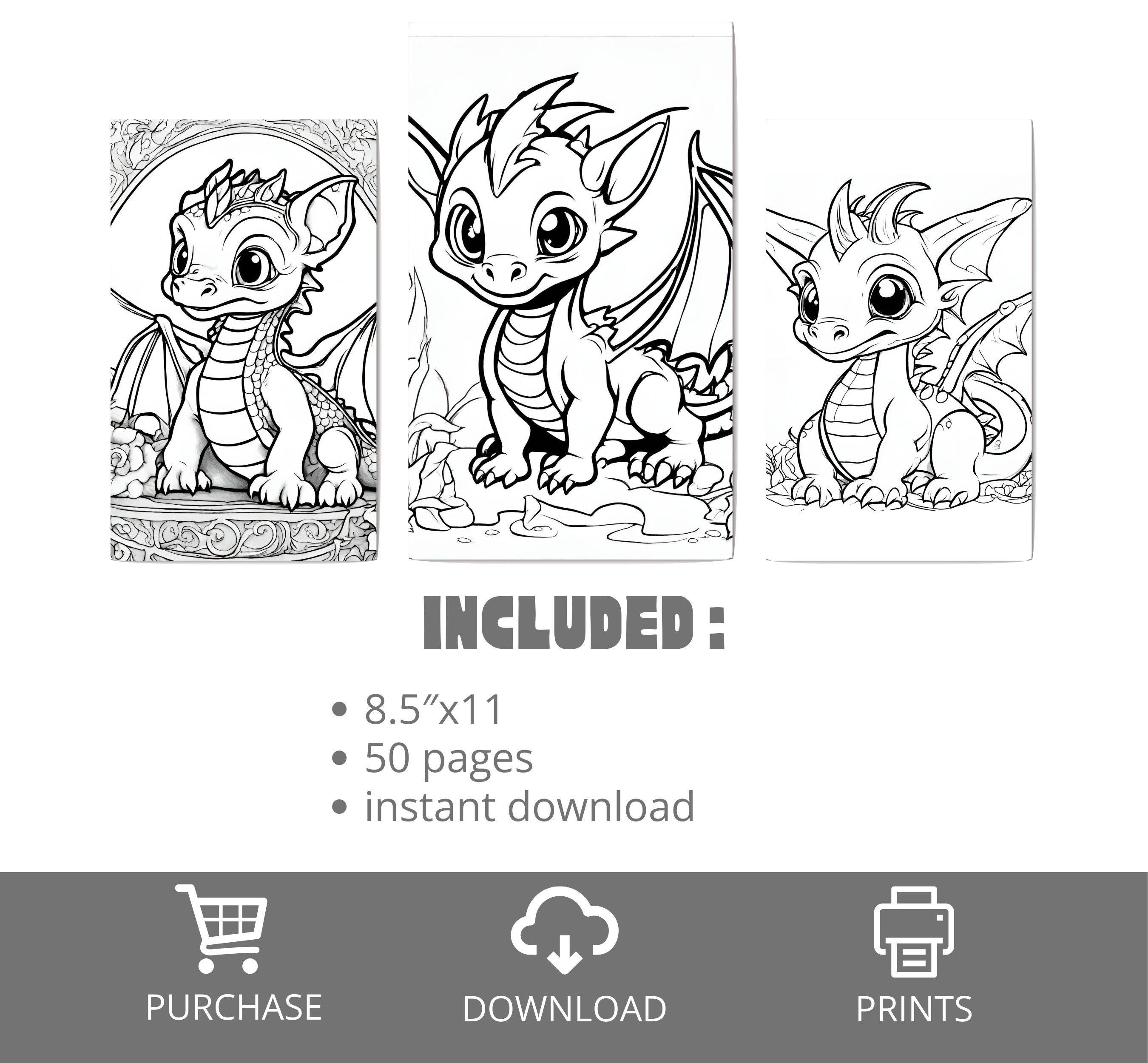50 Cute Dragon Coloring Pages PDF – Printable Kids' Activity Sheets ...