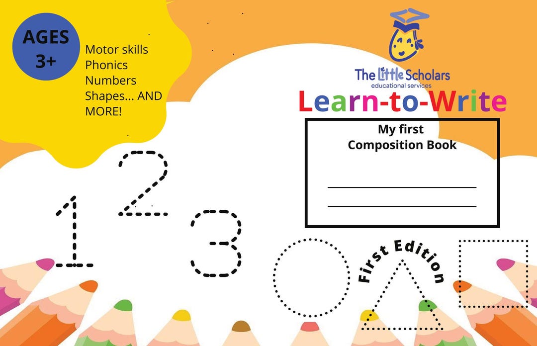 Learn to Write My First Composition Notebook Homeschooling Practice ...