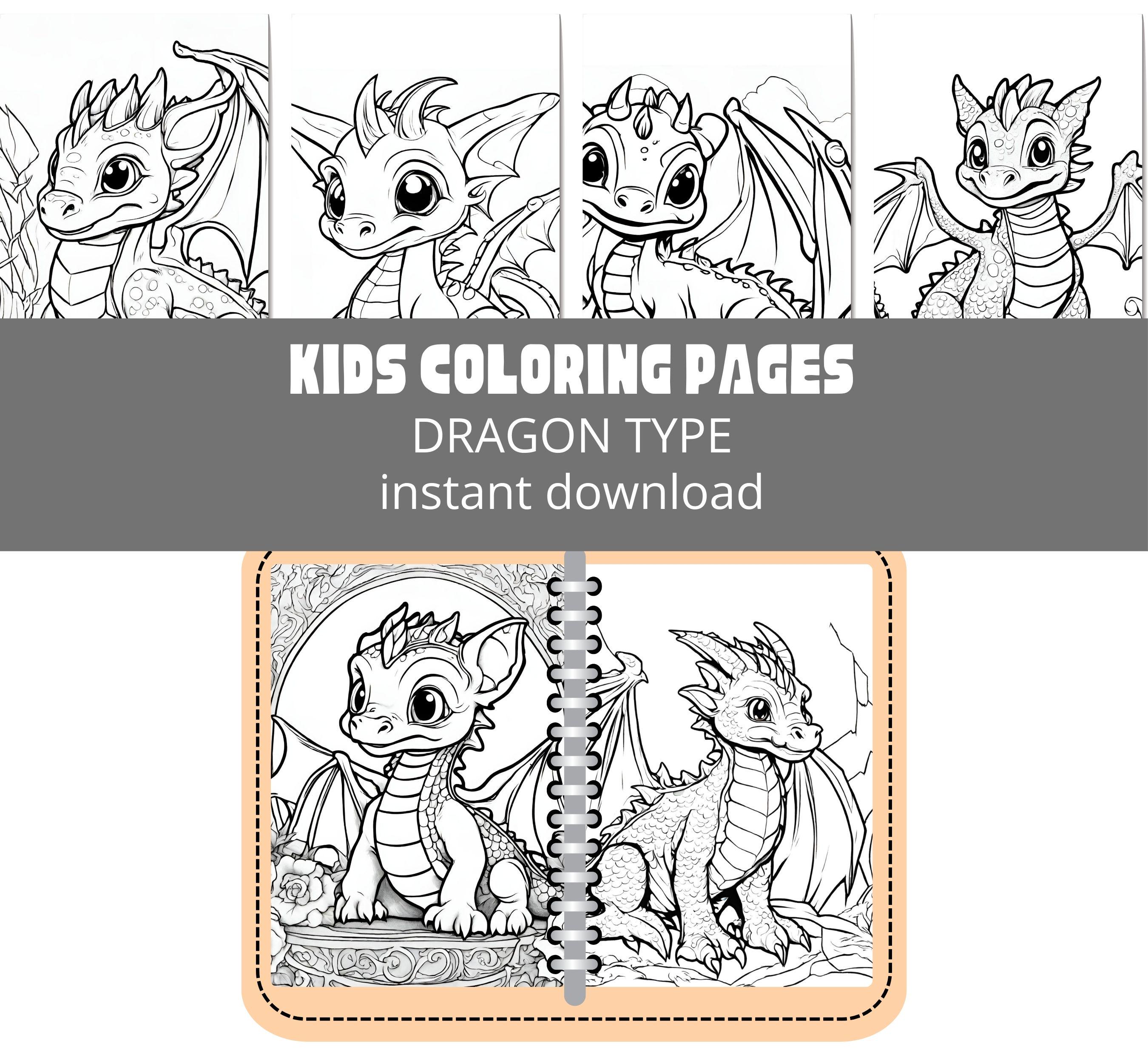 50 Cute Dragon Coloring Pages PDF – Printable Kids' Activity Sheets ...
