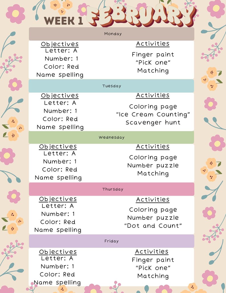 Ultimate February Lesson Plan for Toddlers- Homeschooling Lesson Plan ...