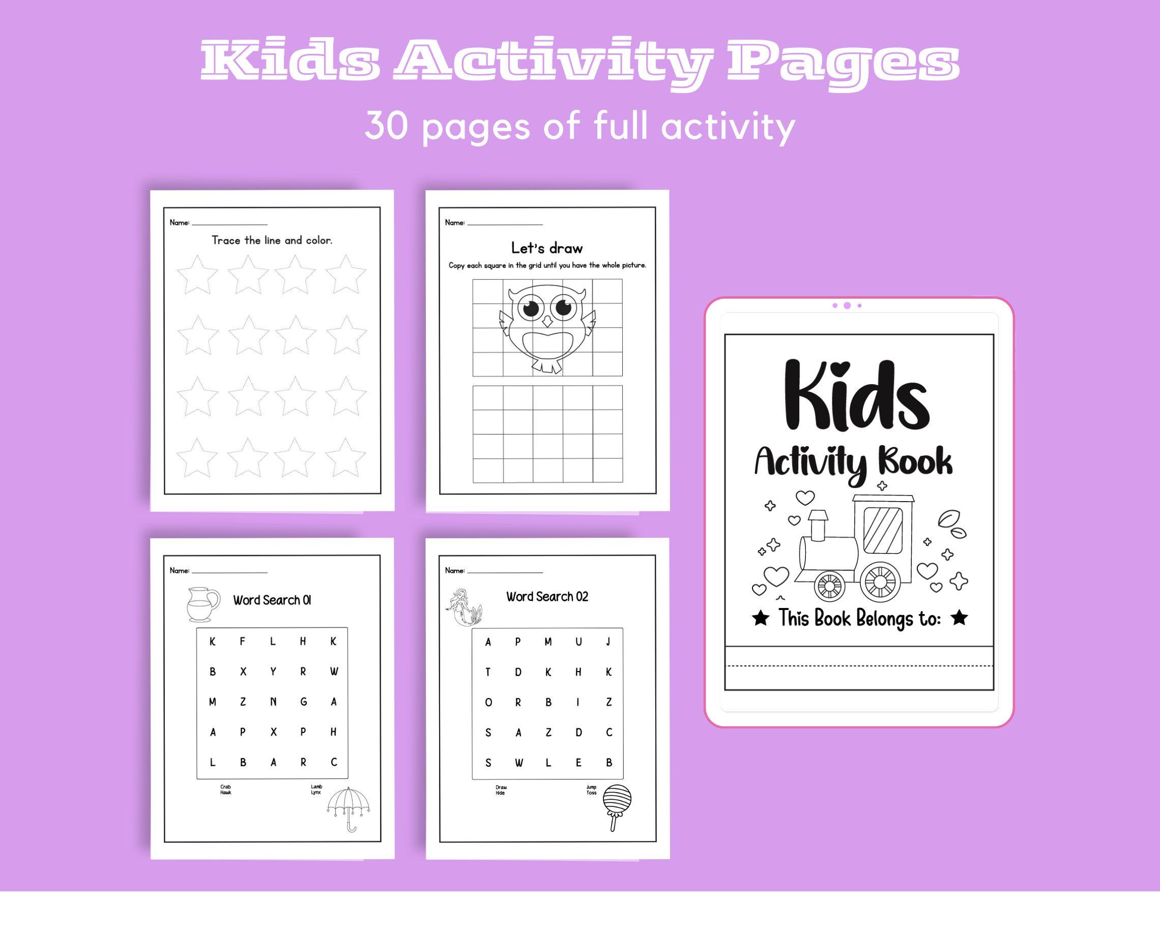 30-page Kids Activity Pages | Printable Children's Worksheets ...