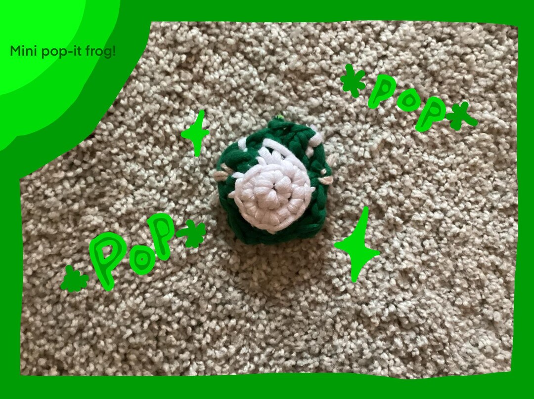 Mini Froggy Pop-it Frog Fidget Toy Crochet Green Fun Relives Stress ...