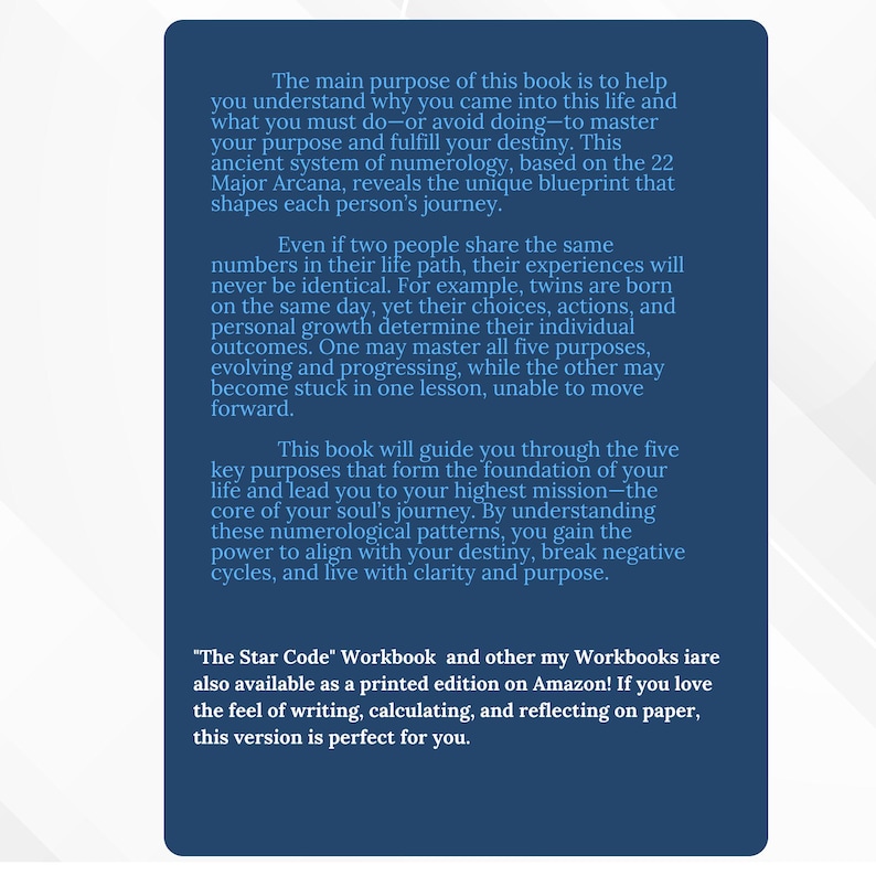 The Star Code Numerology Guided Workbook 5-pointed Star Purposes - Etsy