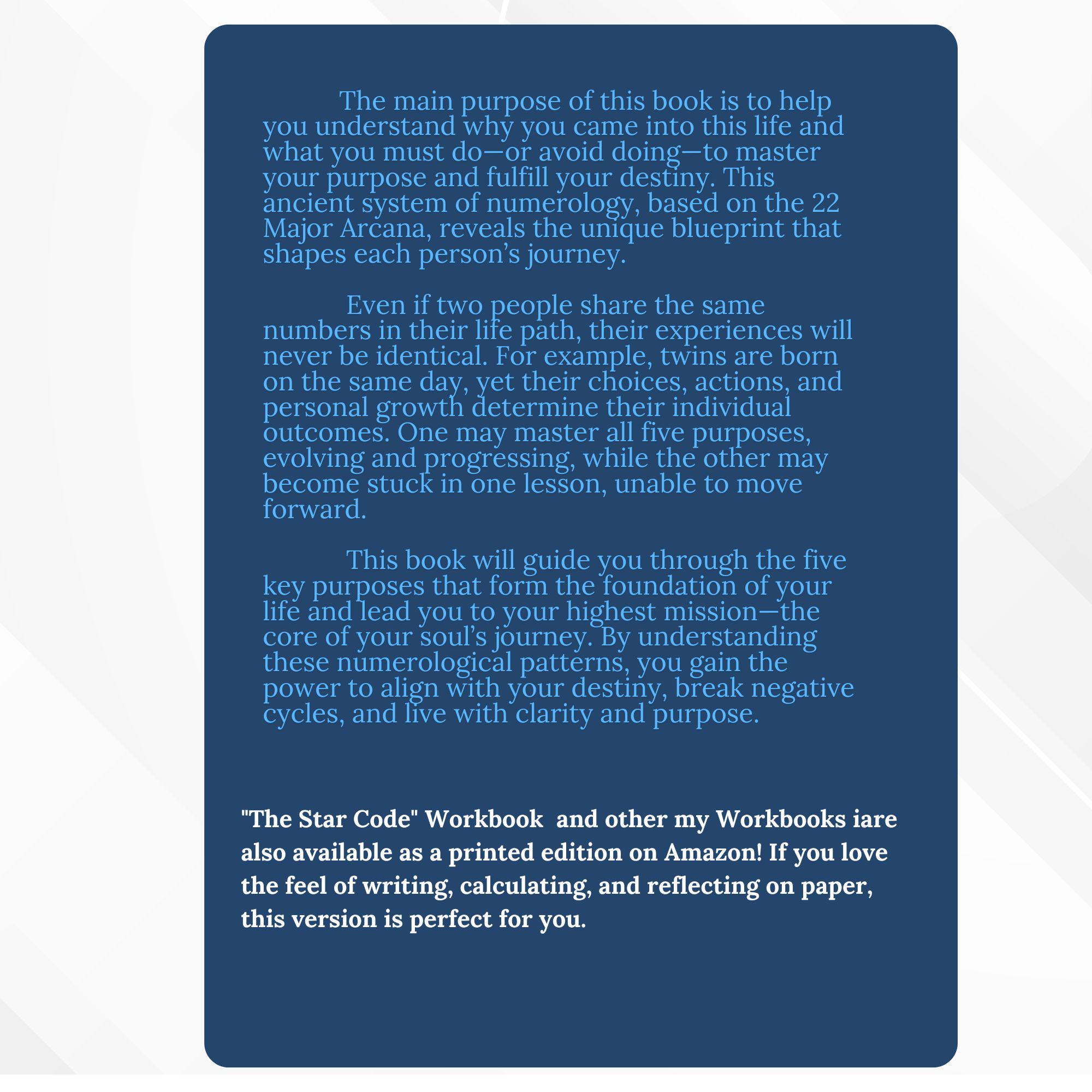 The Star Code Numerology Guided Workbook 5-pointed Star Purposes - Etsy