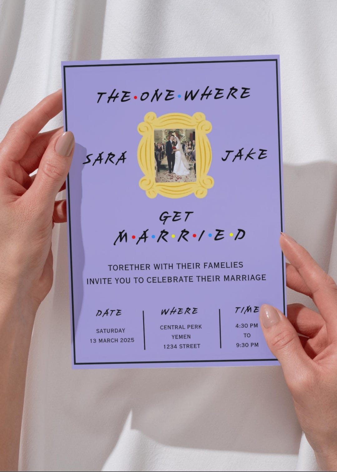 Editable Friends-themed Wedding Invitation | Friends TV Show Wedding ...
