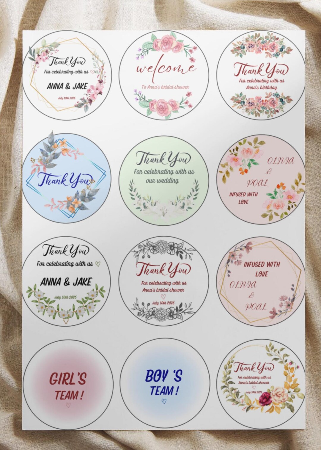 Custom Stickers & Labels | Personalized Thank You Stickers | Wedding ...