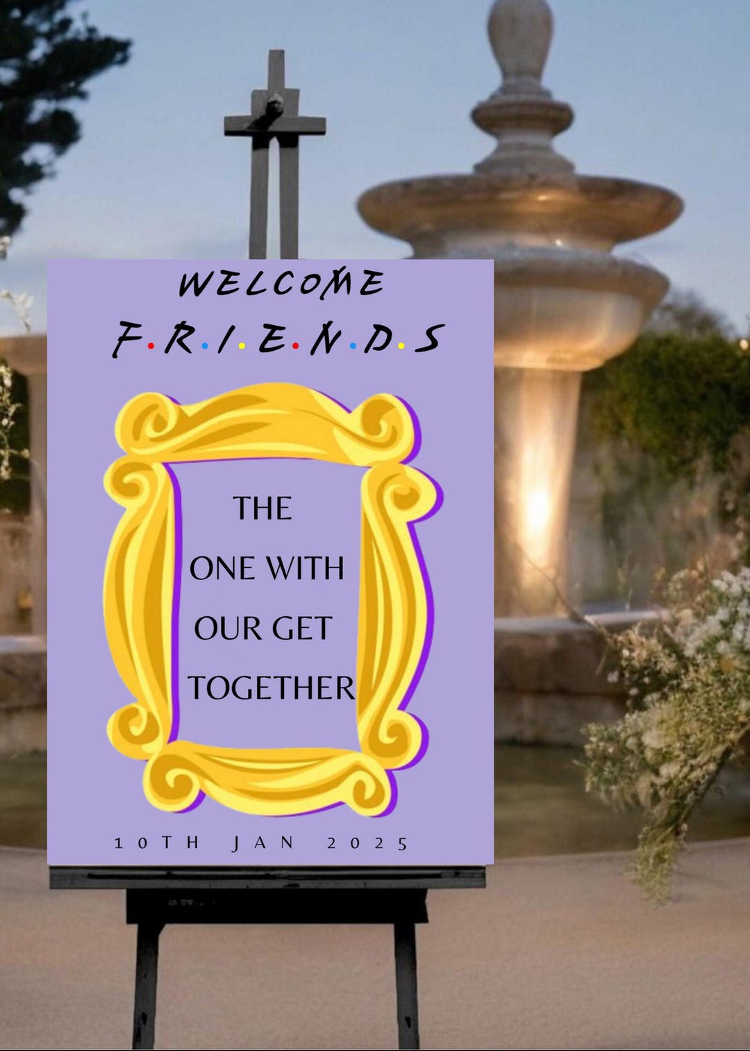 Friends-themed Get-together Welcome Sign | 90s Sitcom Party Decor ...