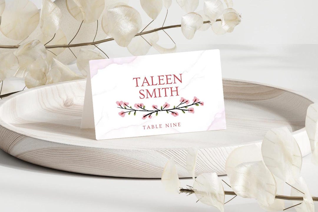 Elegant Wedding Place Cards Template | Printable Name Cards | Table ...