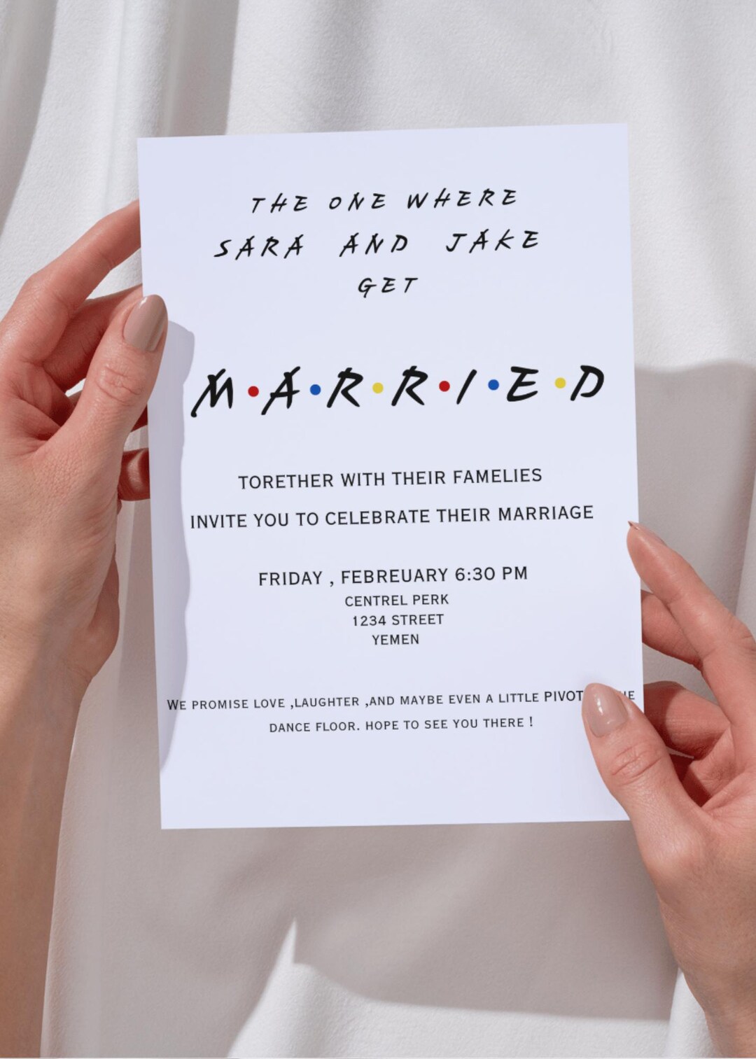 Editable Friends-themed Wedding Invitation | Friends TV Show Wedding ...