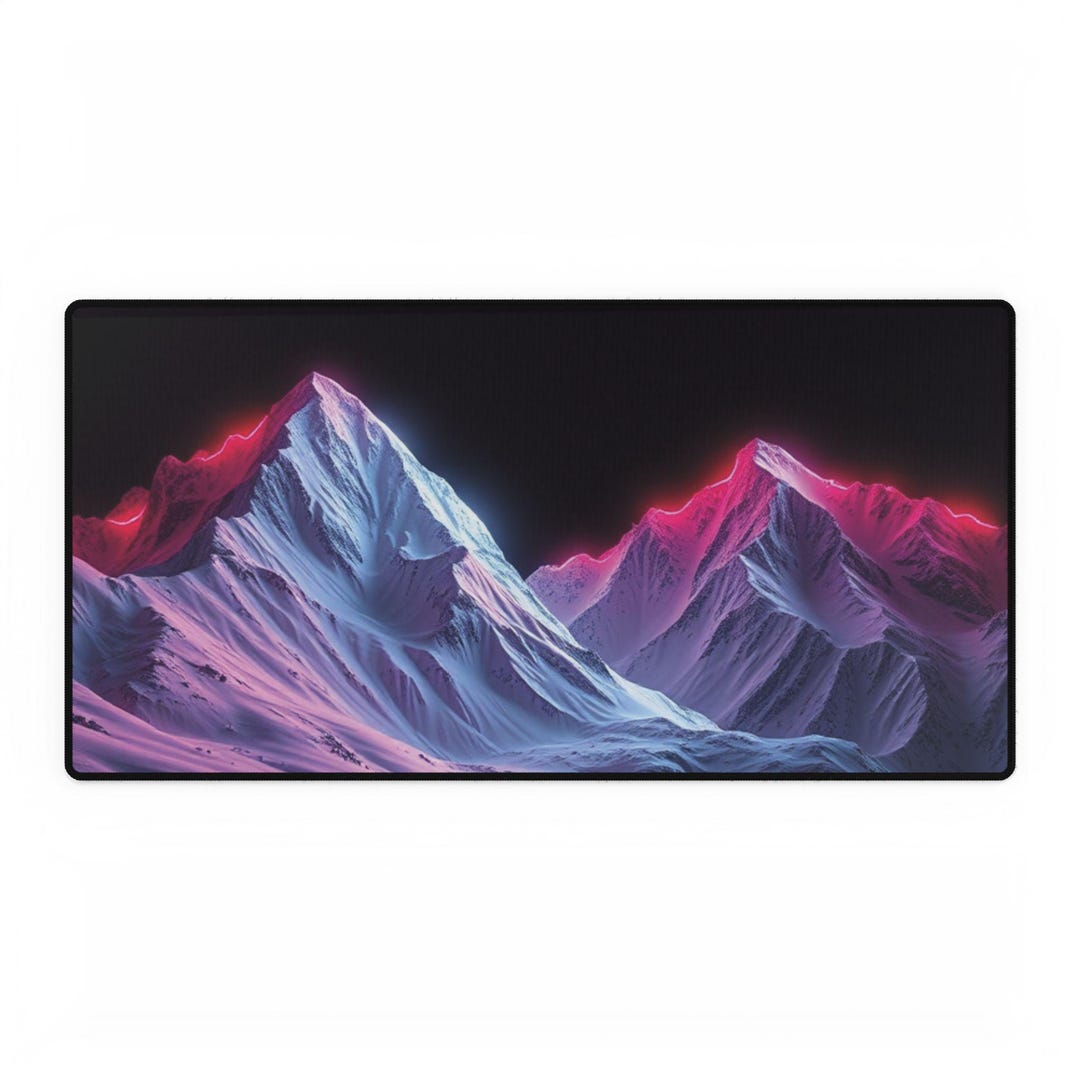 Snowy Mountain Gaming Desk Mat, Holographic Desk Pad for Gamers, Large ...