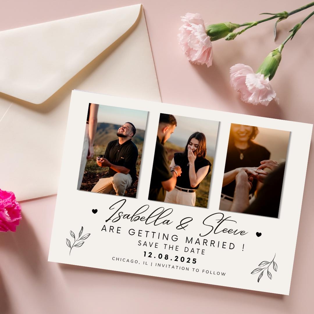 Faire-part De Mariage Digital Invitation Personnalisable Canva Modèle à ...