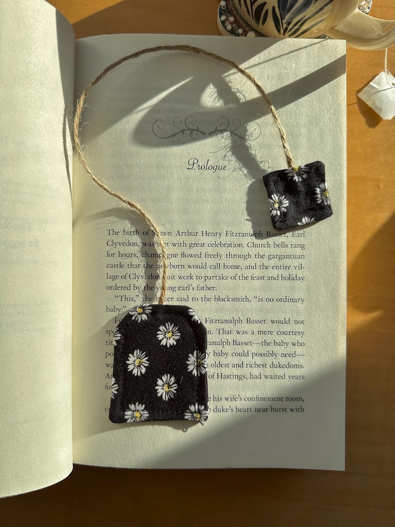 Teabag Bookmark/ Handmade : Three Floral Print Choices - Etsy