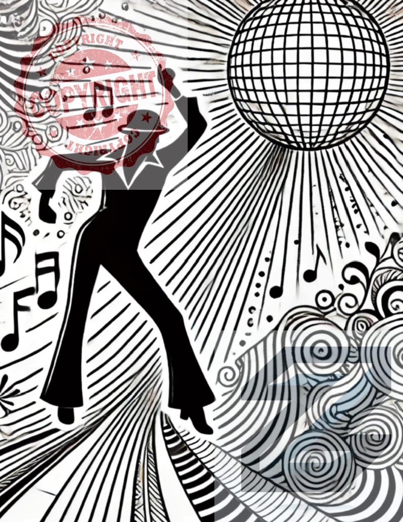 Disco Music Abstract Coloring Pages: Groovy Patterns to Ignite Your ...
