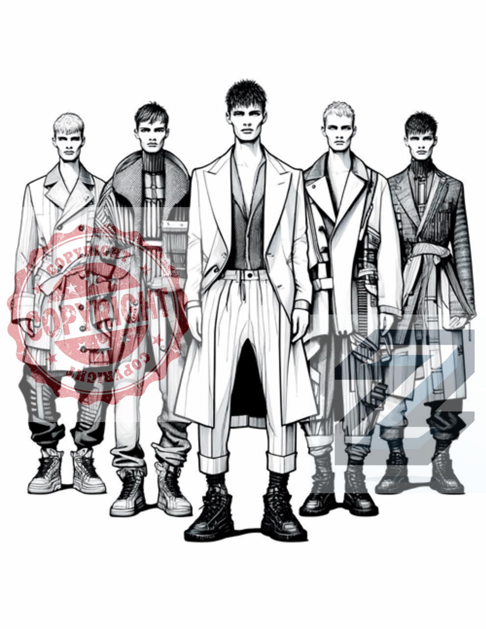 2025 Men's Fashion Coloring Pages: Style Trends to Color and Create, A ...
