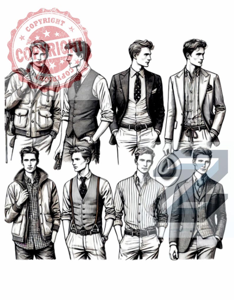 2025 Men's Fashion Coloring Pages: Style Trends to Color and Create, A ...
