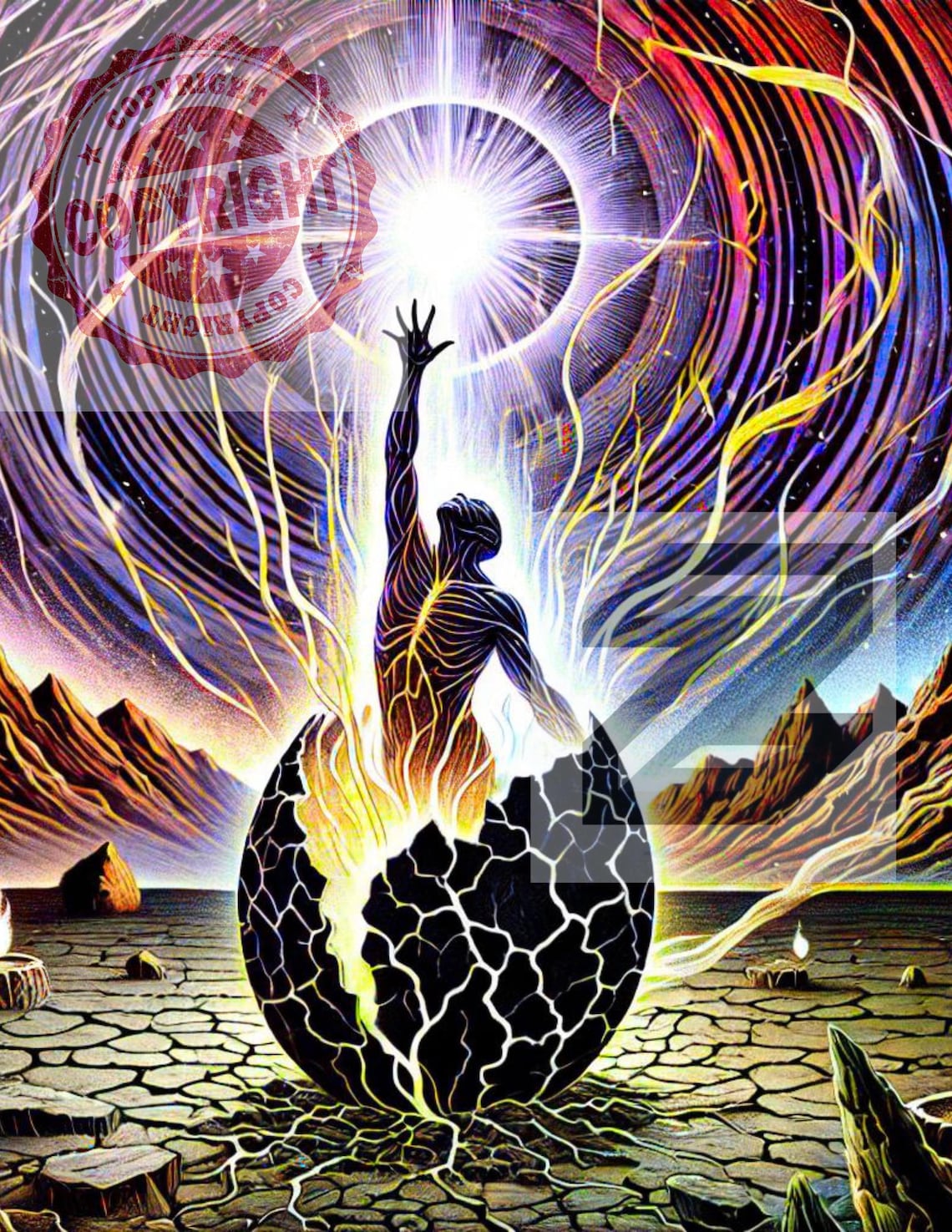 Cosmic Rebirth: Surreal Awakening Digital Art - High-resolution ...