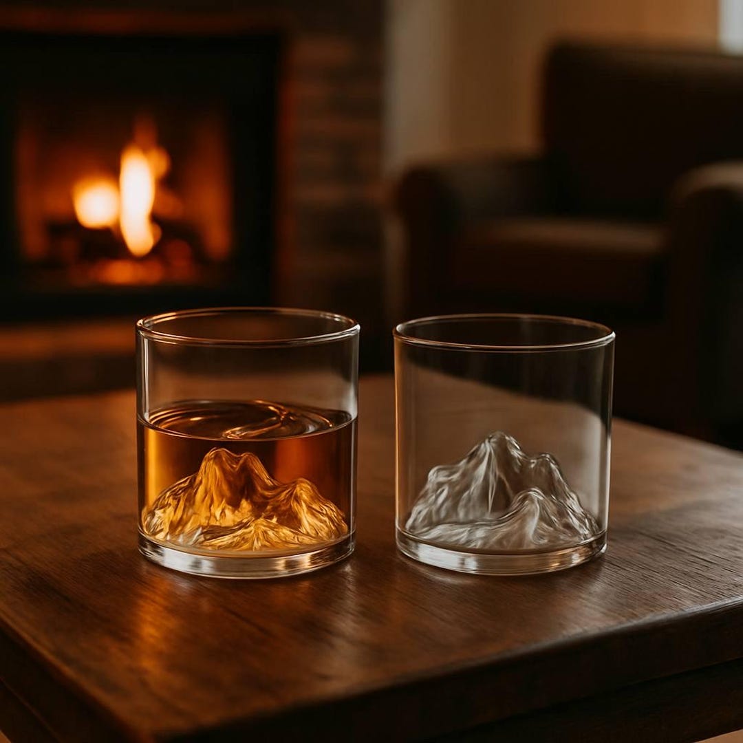 Mountain Whiskey Glass, Glacier Old Fashioned Whiskey Rock,whiskey ...