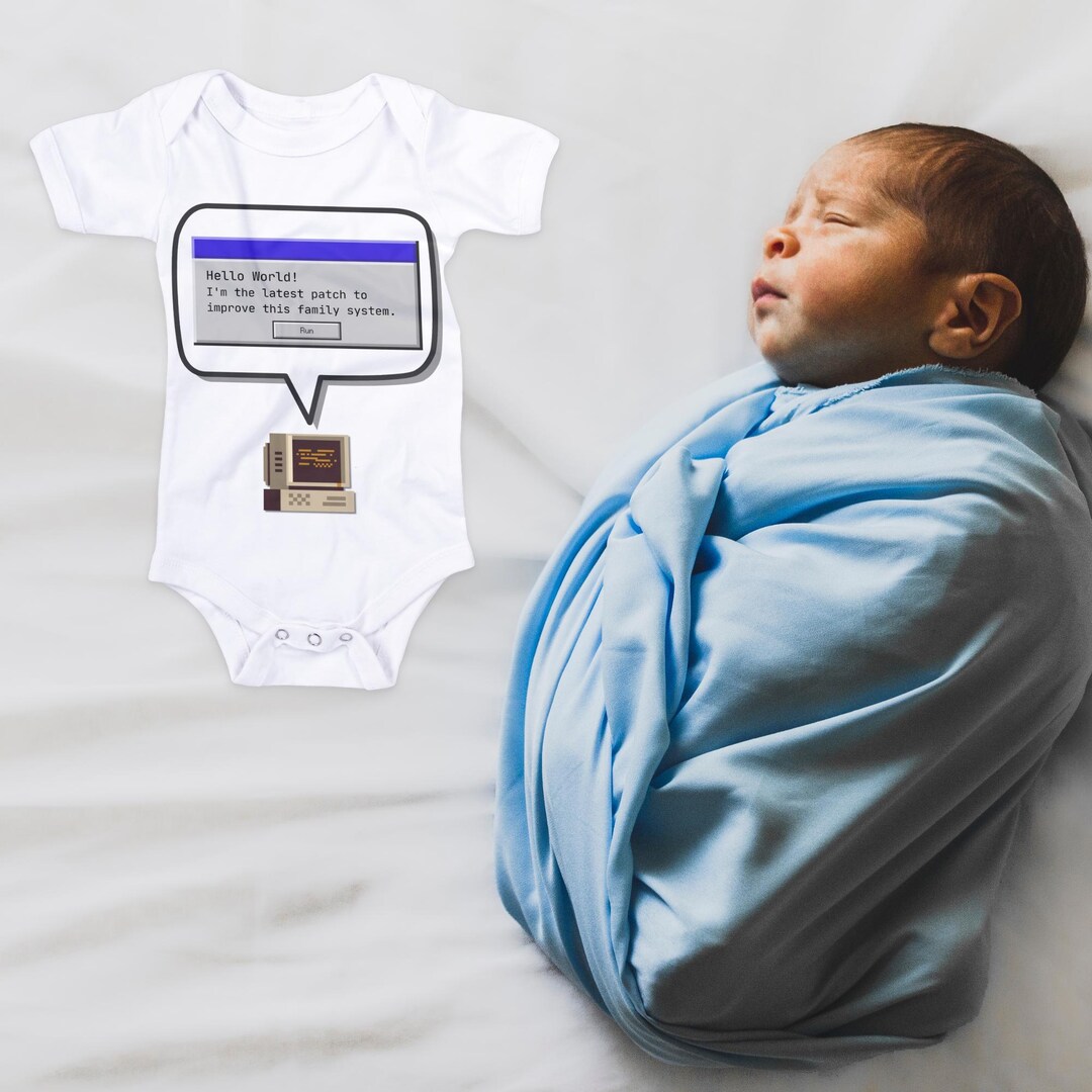 Funny Saying PNG Baby Shower Png Hello World Programmer Design Baby Shower Card New Born Gift ...