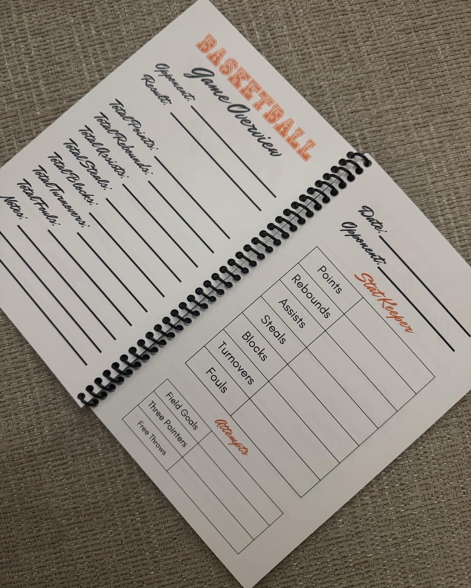 Basketball Individual Stat Tracker Book - 21 Games Total - 5.5" X 8.5 ...
