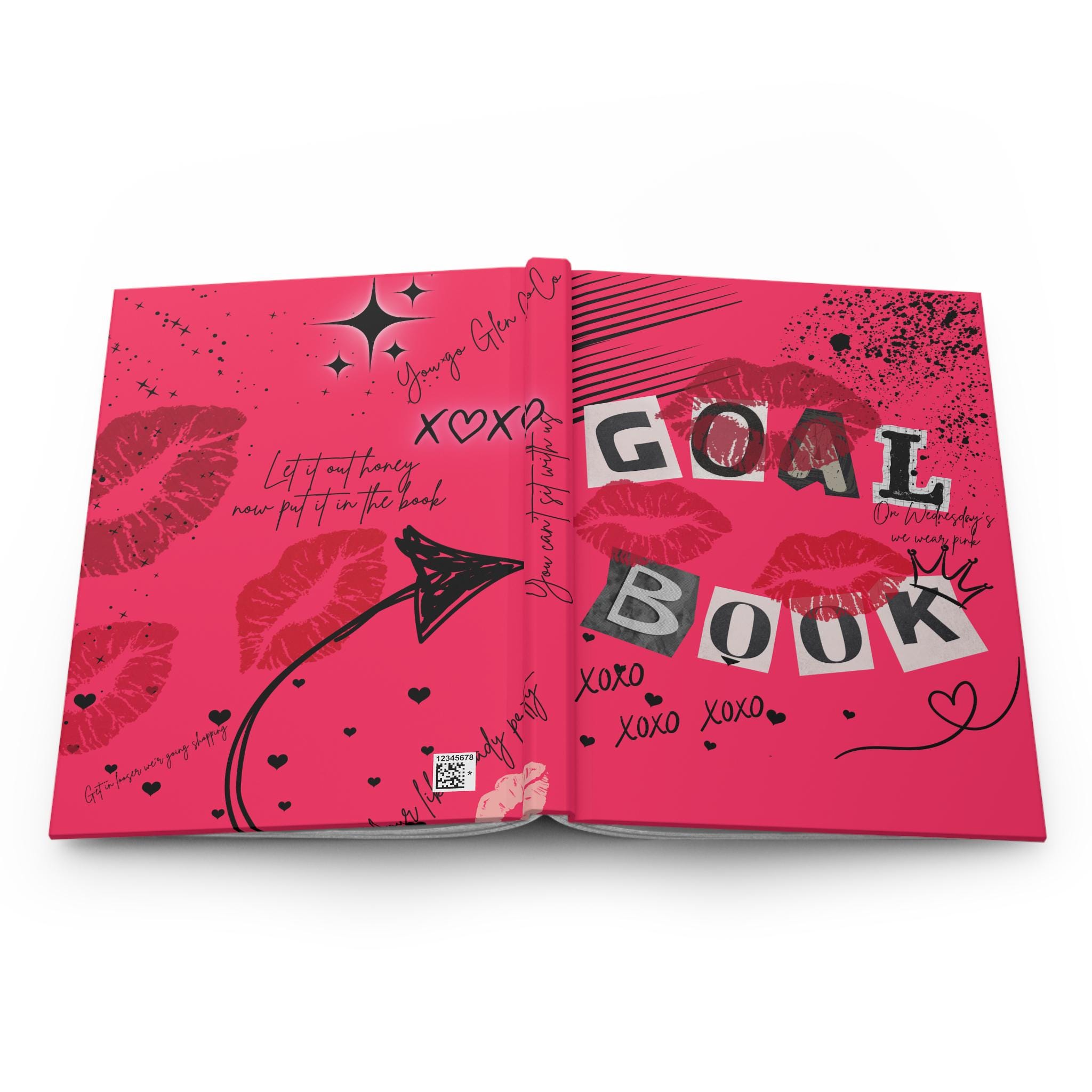 Mean Girls Hardcover Journal, Matte Finish, Pink Plaid Pattern Notebook ...