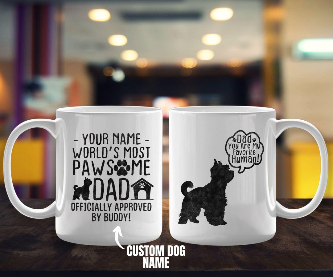 Personalized Yorkie Dad Mug, Custom Dog Name Gift, Funny Yorkie Dad ...