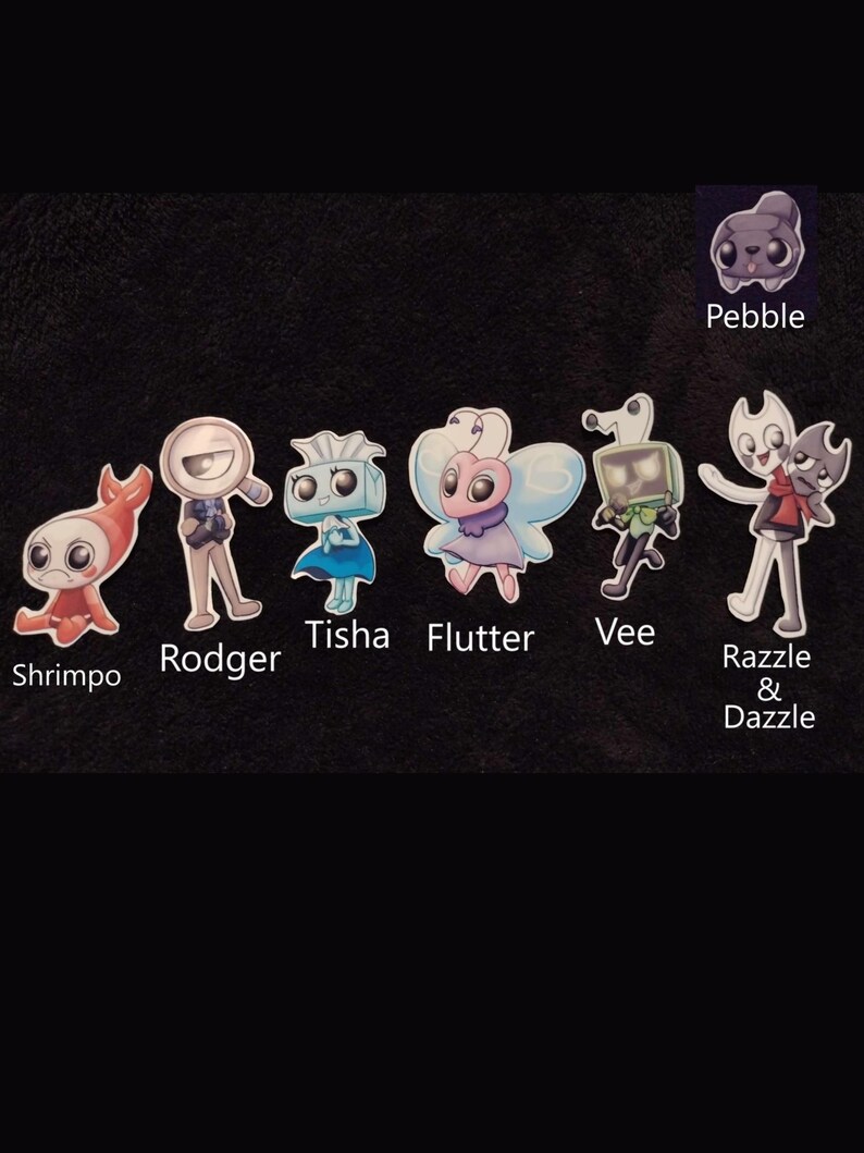 Dandys World Stickers | Handcut, Hand Drawn Stickers | Shrimpo, Flutter ...