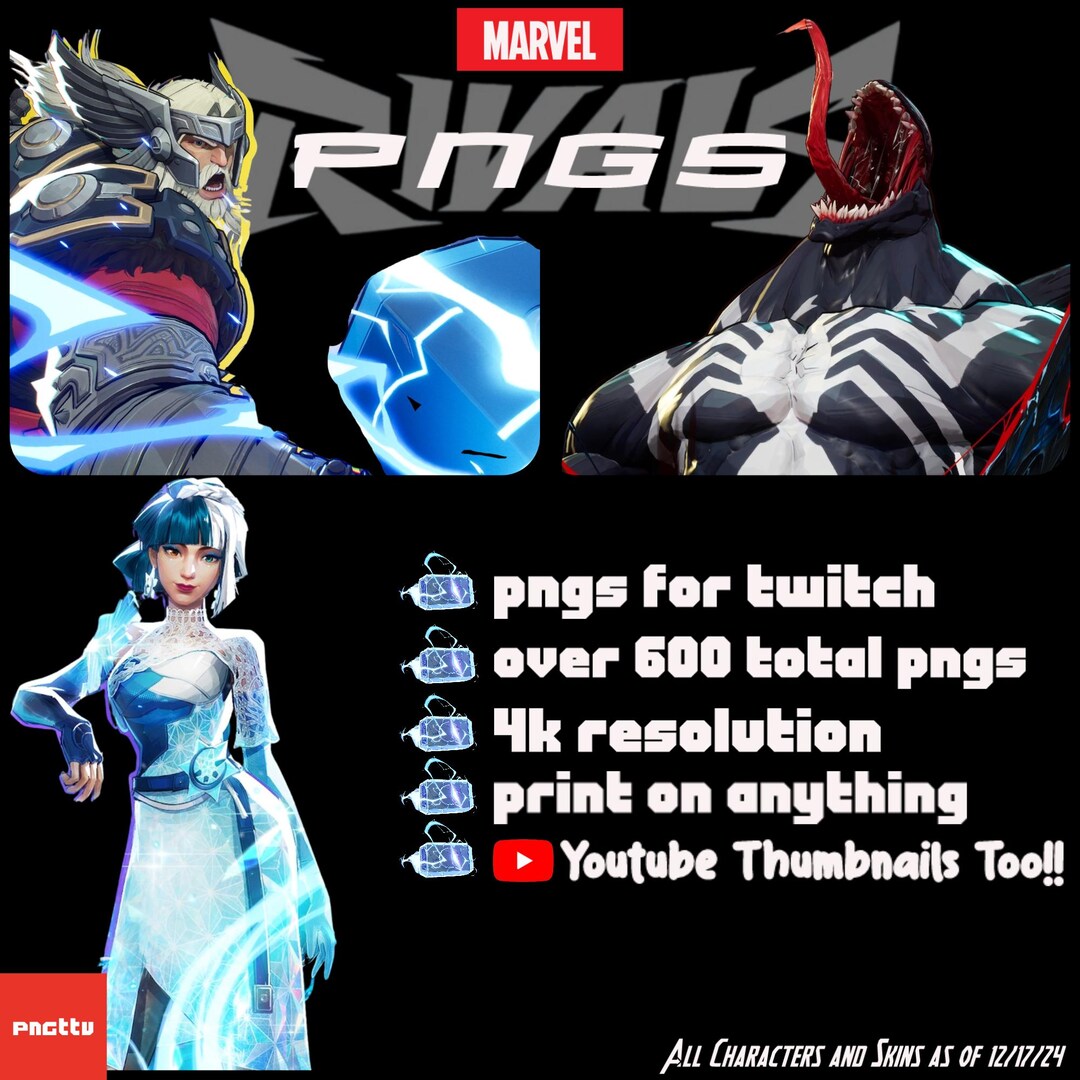 Marvel Rivals MEGAPACK!!! - 616+ Pngs - Digital Clip Art - 4K ...