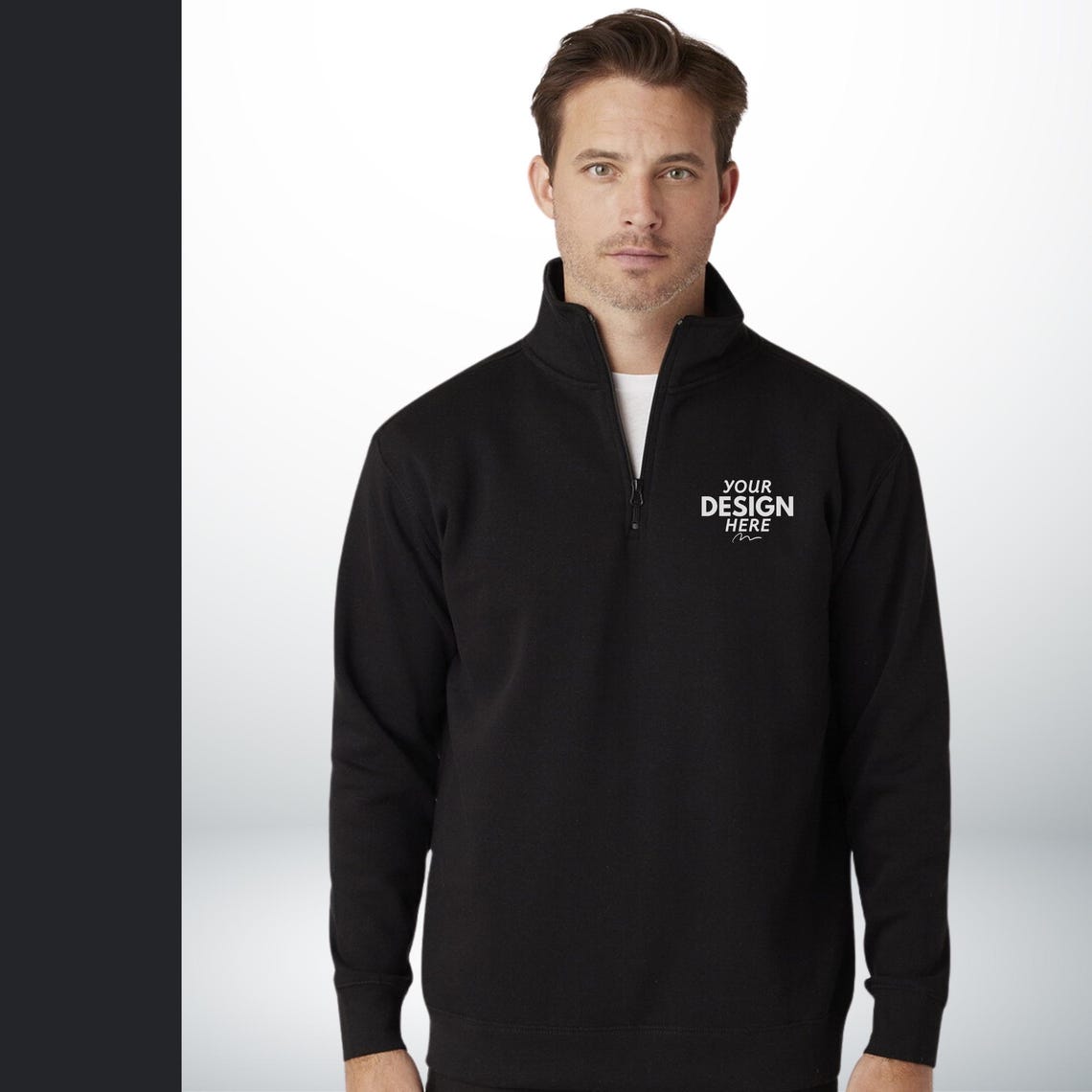Custom Embroidered Quarter Zip Windbreaker Zip up Performance ...