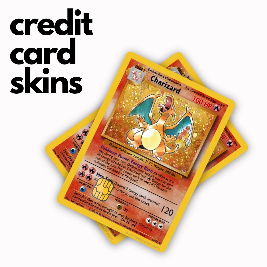 Pokémon Bank / Debit / Credit Card Skin / Sticker Charizard - Etsy