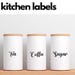 X3 Coffee Tea Sugar Jar Label Kitchen Decals Adhesive Canisters ...