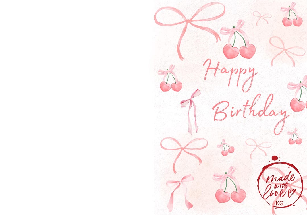 Bow Birthday Card - Etsy