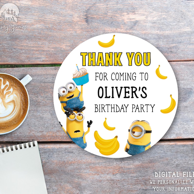 Minion Party Favors Template - Etsy