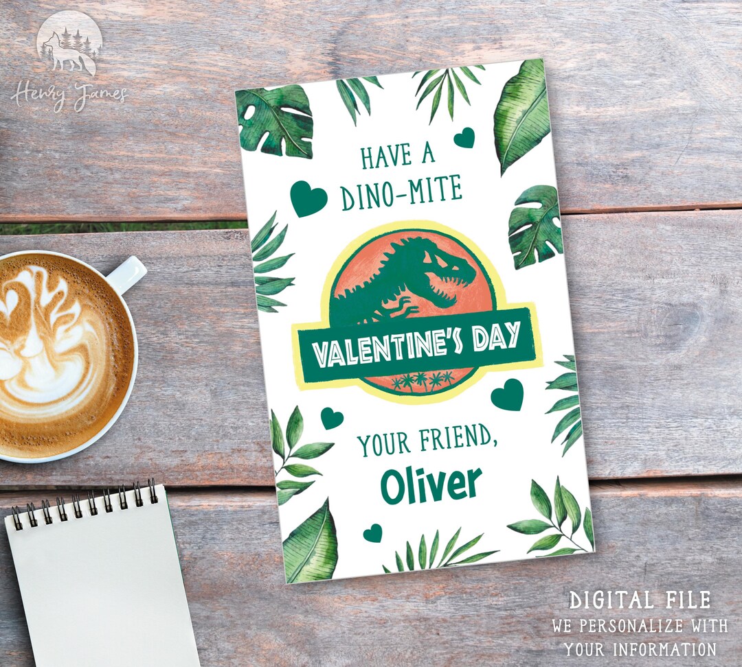 Jurassic World Valentine Card Jurassic Park Valentine Tag Dino-mite ...
