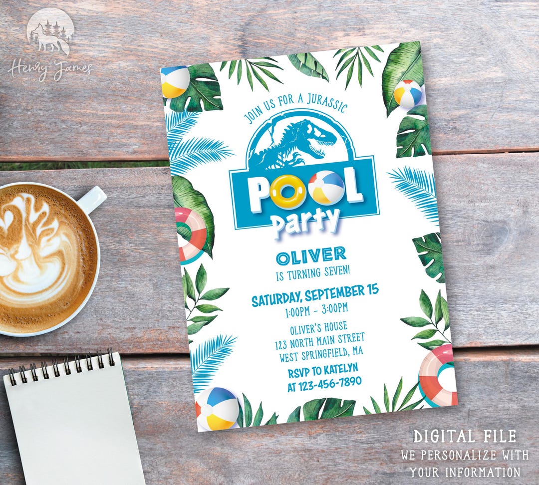 Jurassic World Birthday Invitation Jurassic Park Birthday Invite ...