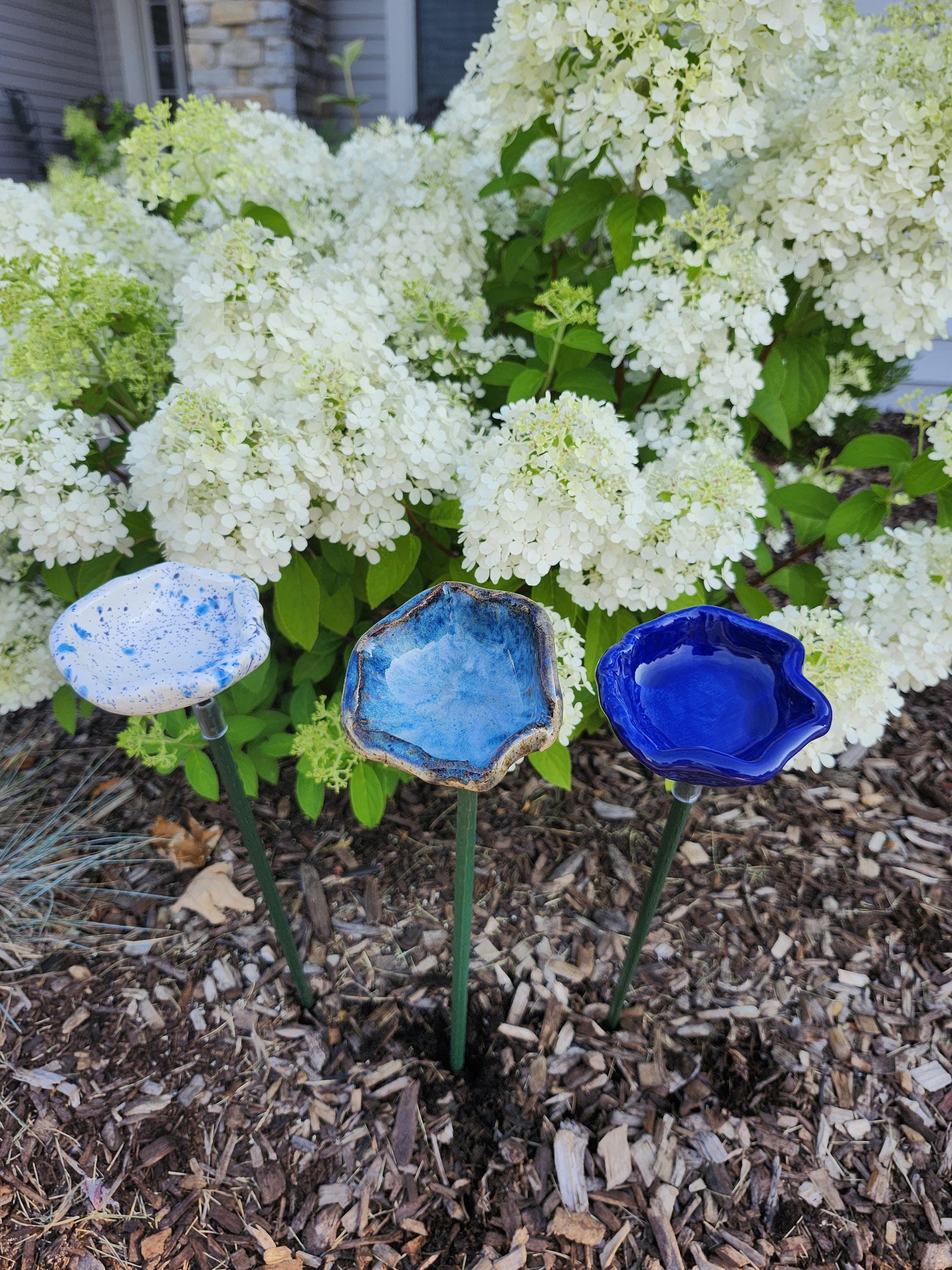 Ceramic Bee Watering Station Set, Garden Art Decor, Pollinator Puddler ...